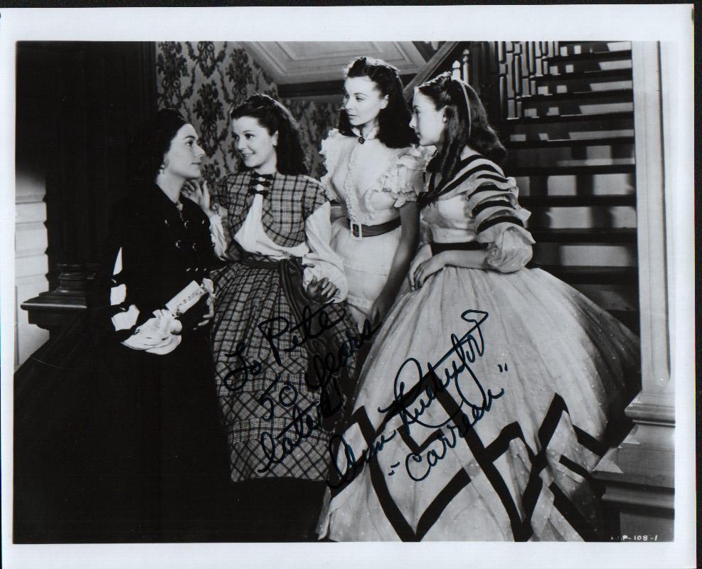 Ann Rutherford Gone With The Wind Signed Photograph
