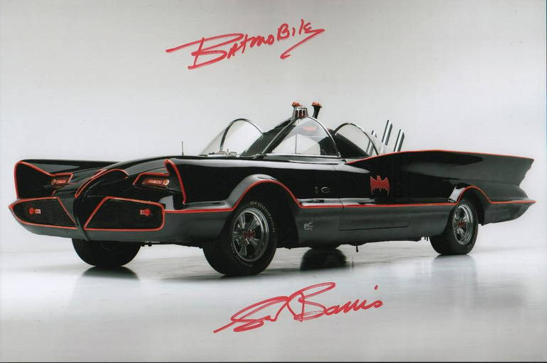 Batmobile signed 11x14 by George Barris photograph (#0023) on Aug 22 ...