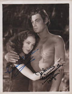 Johnny Weissmuller & Maureen O'sullivan Autograph Signed Photograph ...