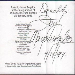 Maya Angelou Signed Card