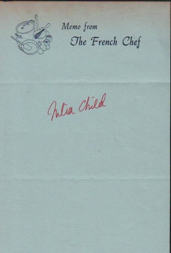 Julia Child Signed Personal Stationary Bona Petit