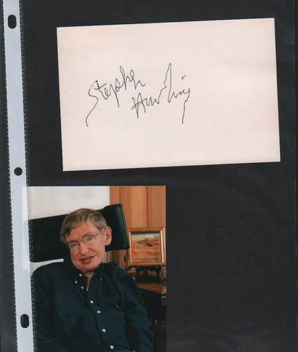 Stephen Hawking RARE signature with original accompanying items - Oct ...