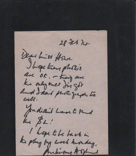 Anthony Hopkins RARE earliest known letter signed at START of his ...