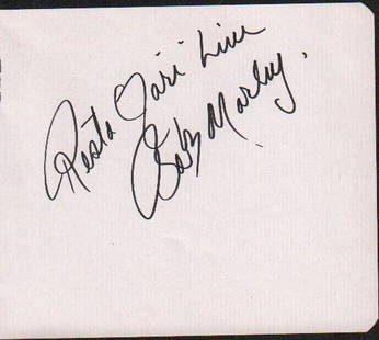 Bob Marley Rare Signature On Autograph Book Page