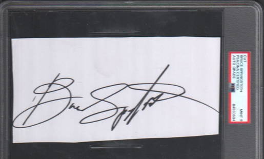 Bruce Springsteen Signed Cut Signature Psa 84553309 Gigantic/bold Signature