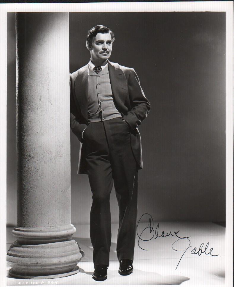 Clark Gable Rare Gwtw Signed Photograph
