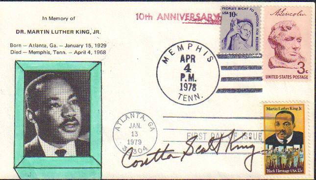 Coretta Scott King Signed Fdc