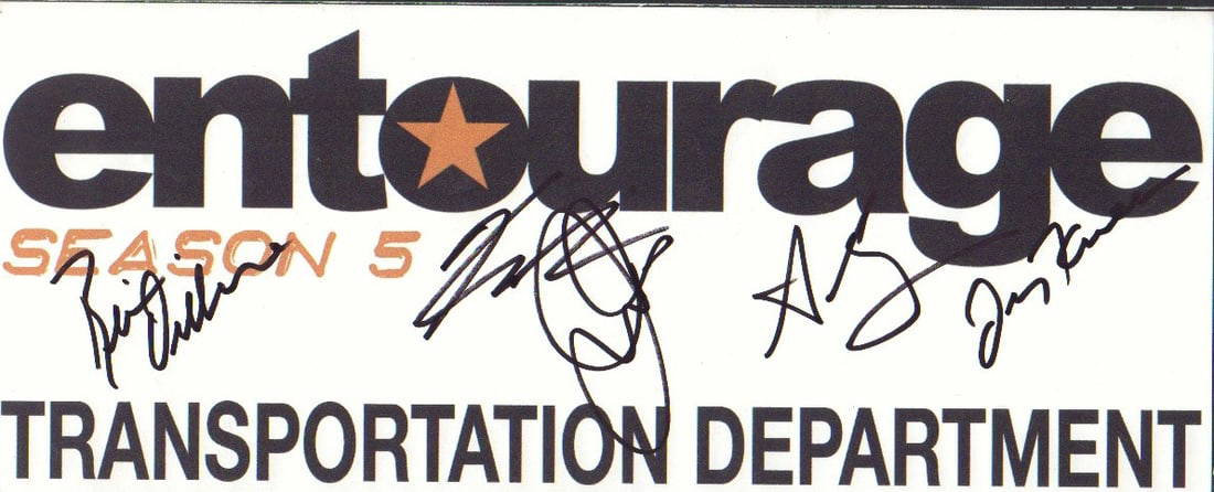 Entourage Trailer Card Cast Signed Auction