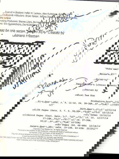 Hawaii 5 0 Script Cast Signed