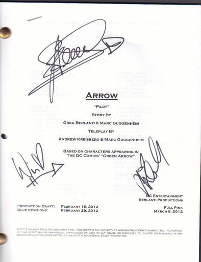 Arrow Script Cast Signed
