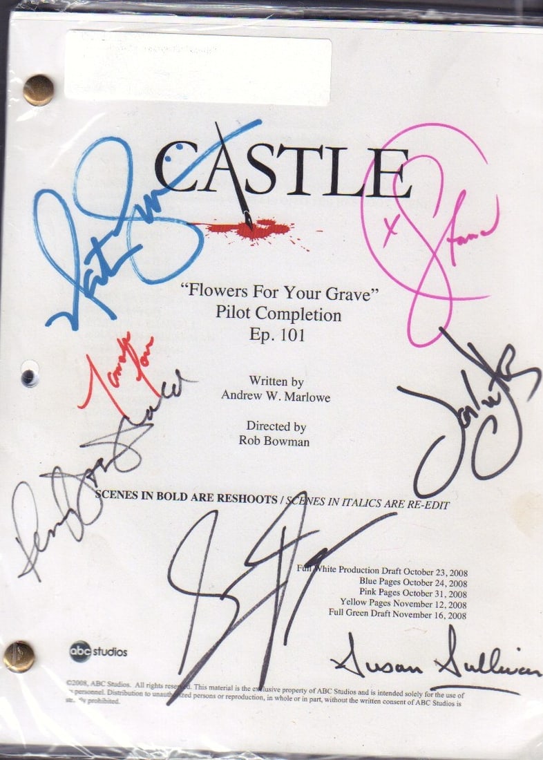 Castle Cast Signed Script Auction