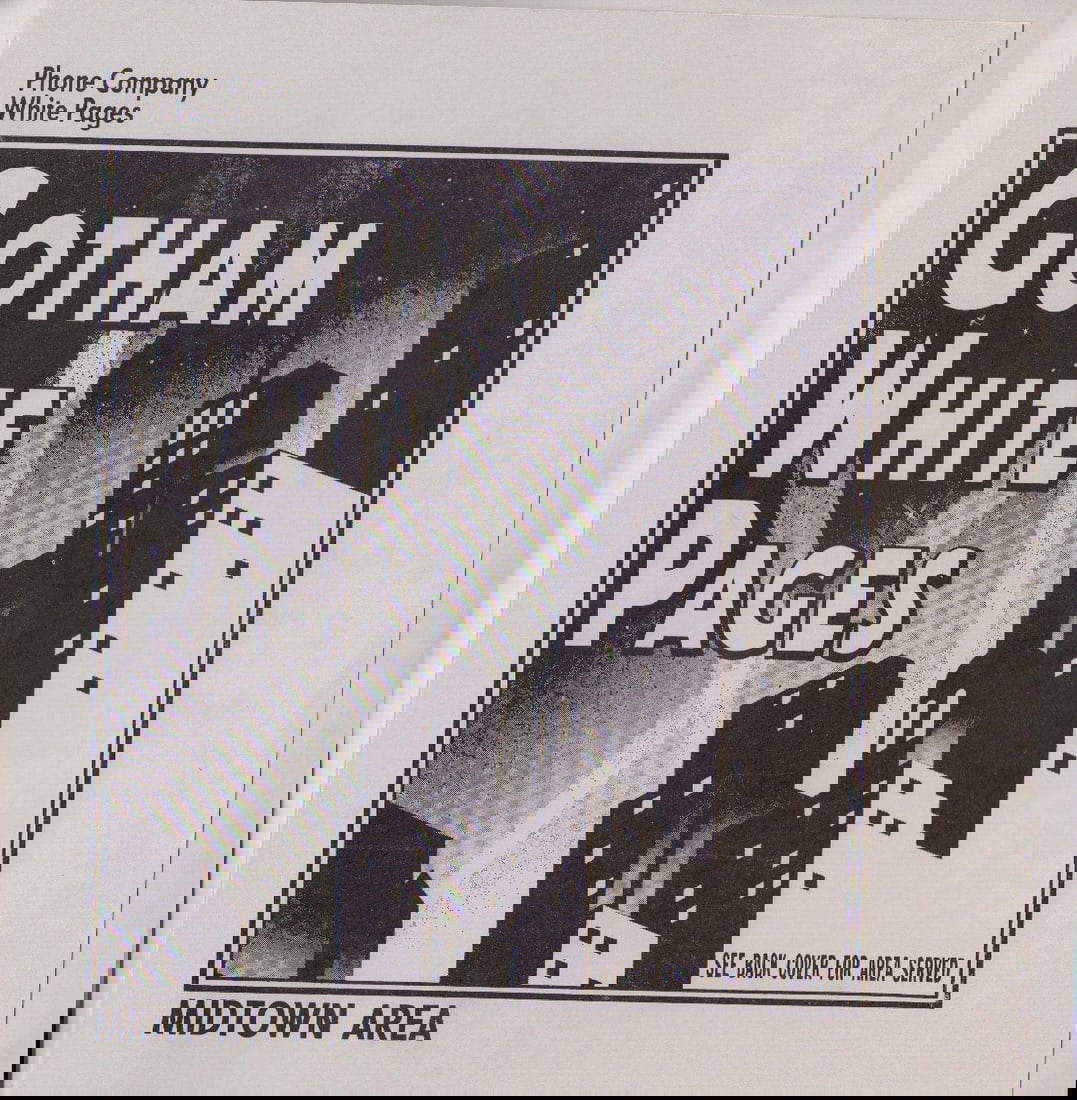 Gotham White Pages Batman Returns Prop Book Cover Auction