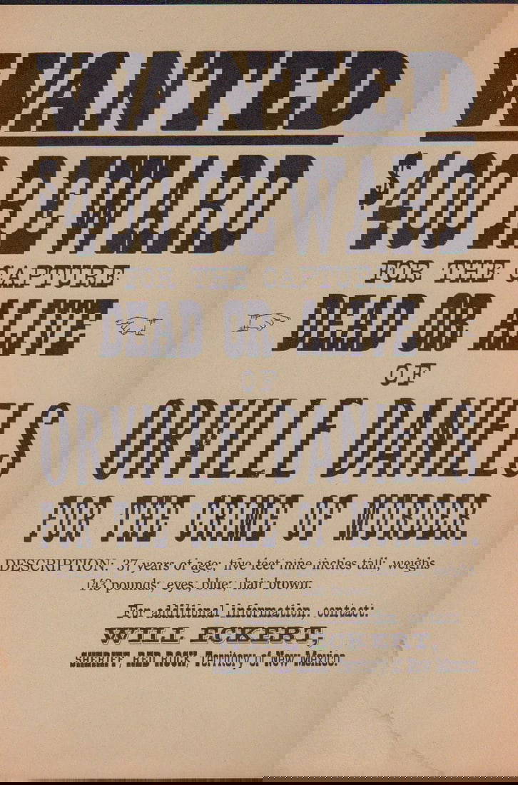 Wanted Dead Or Alive Prop Poster Auction