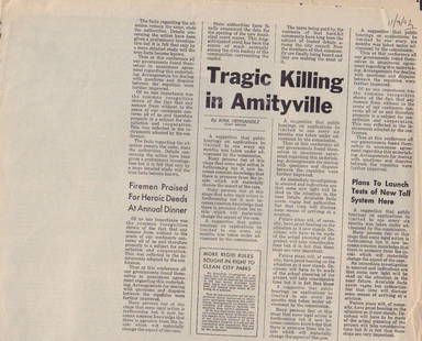 Amityville Horror Rare Prop Newspaper