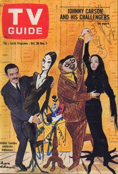 Addam's Family Tv Guide Cast Signed Auction