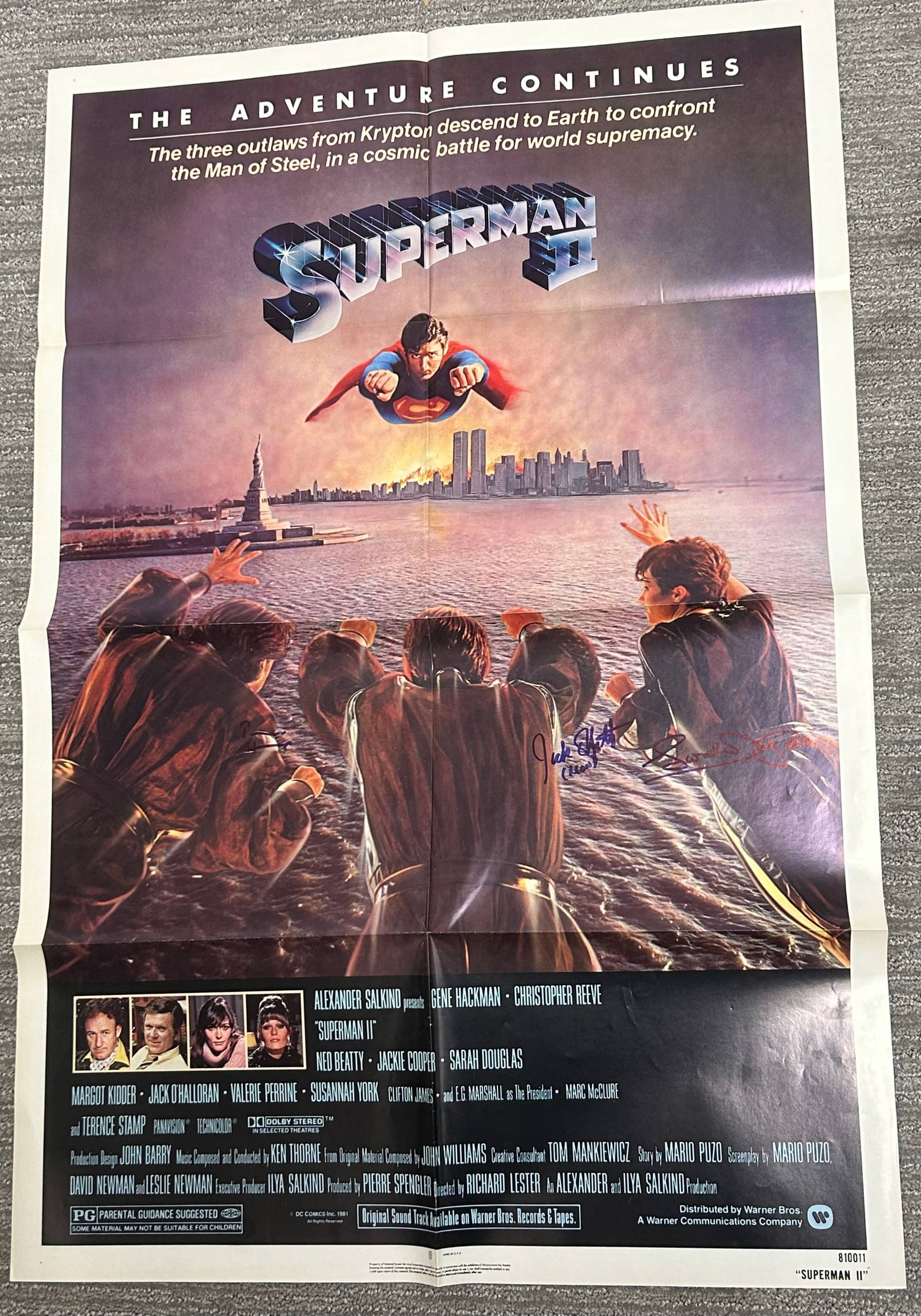 Superman Ii Cast Signed Original Poster Auction