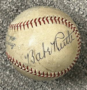 Babe Ruth Single Signed Baseball Stunning Auction