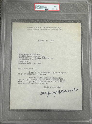 Alfred Hitchcock Signed Letter Psa Dna