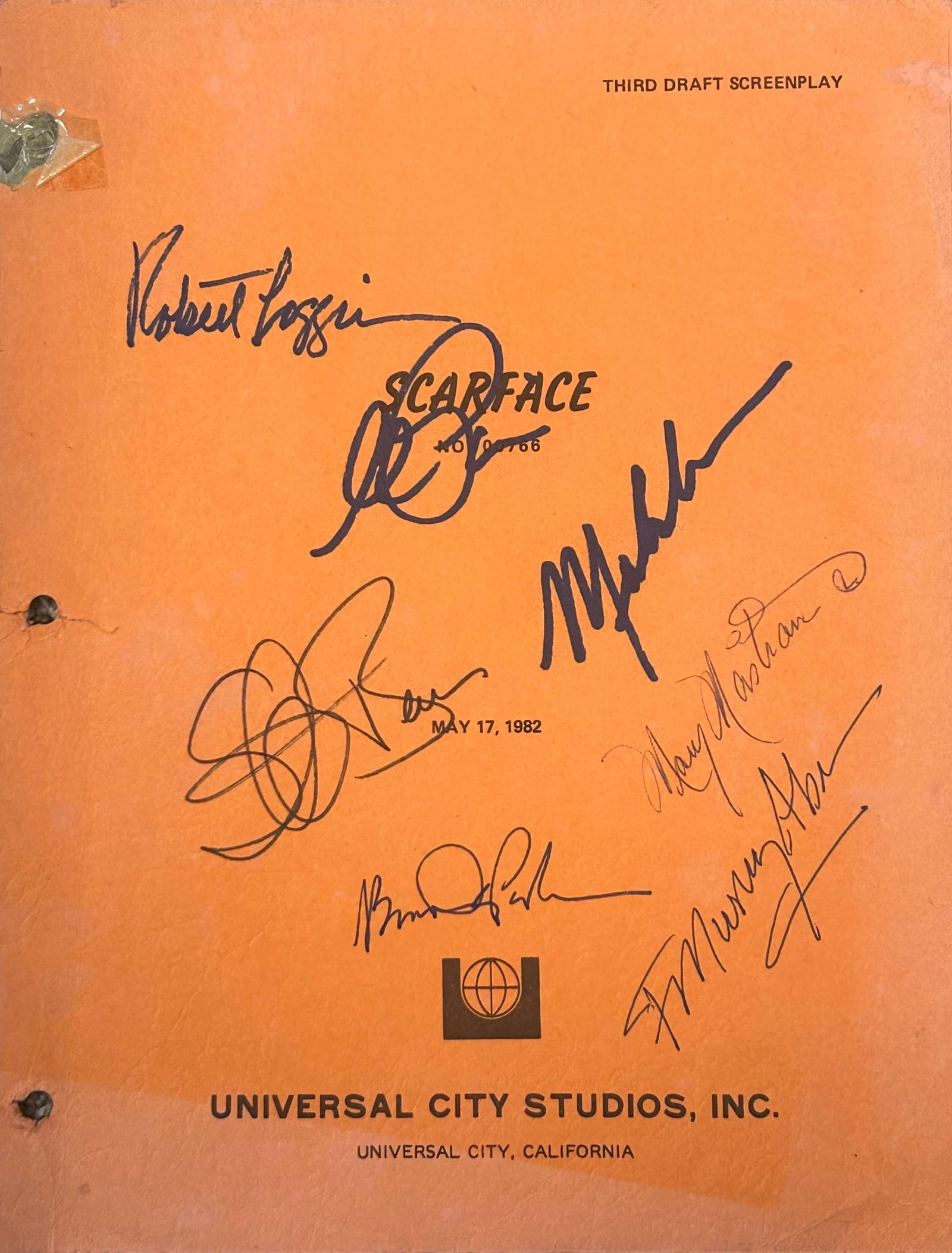 Scarface Script Cover Cast Signed Auction