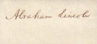 Abraham Lincoln Signature Auction