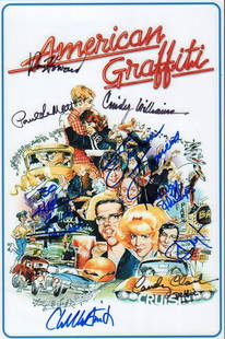 American Graffiti Cast Signed 11x17 Poster