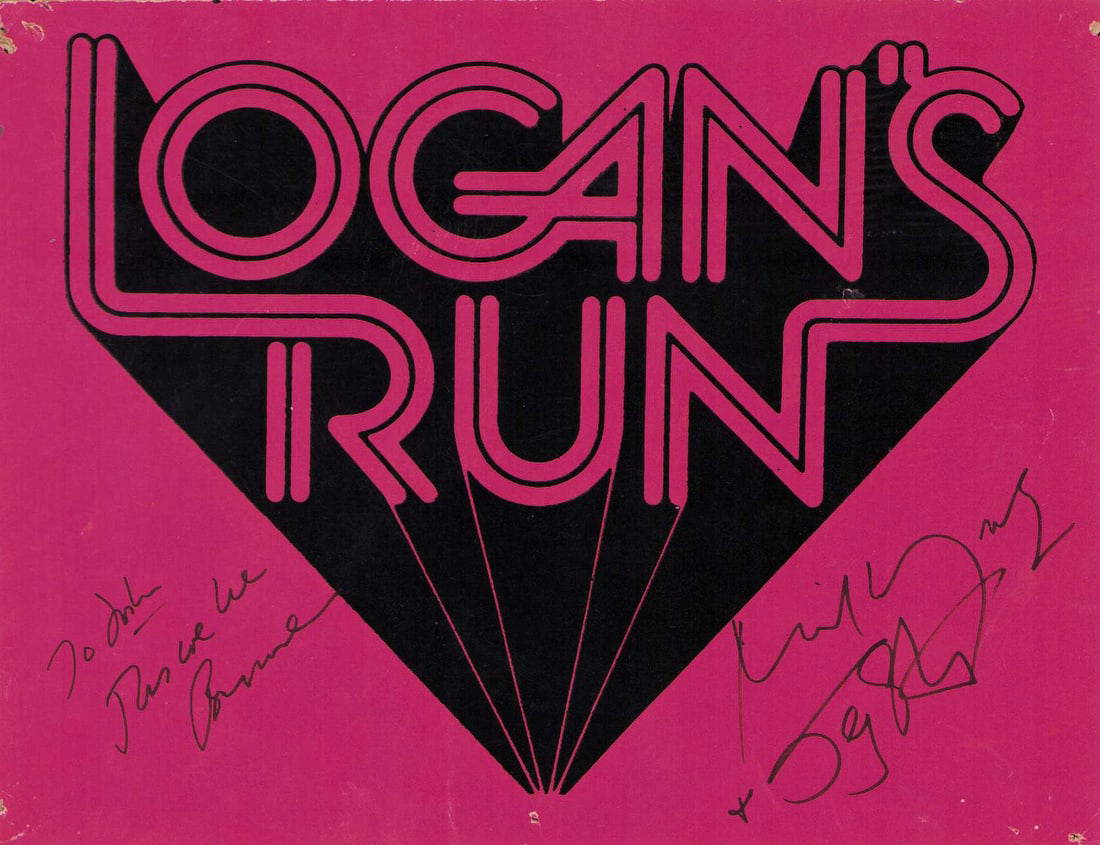 Logans Run Rare Cast Signed Trailer Card Auction