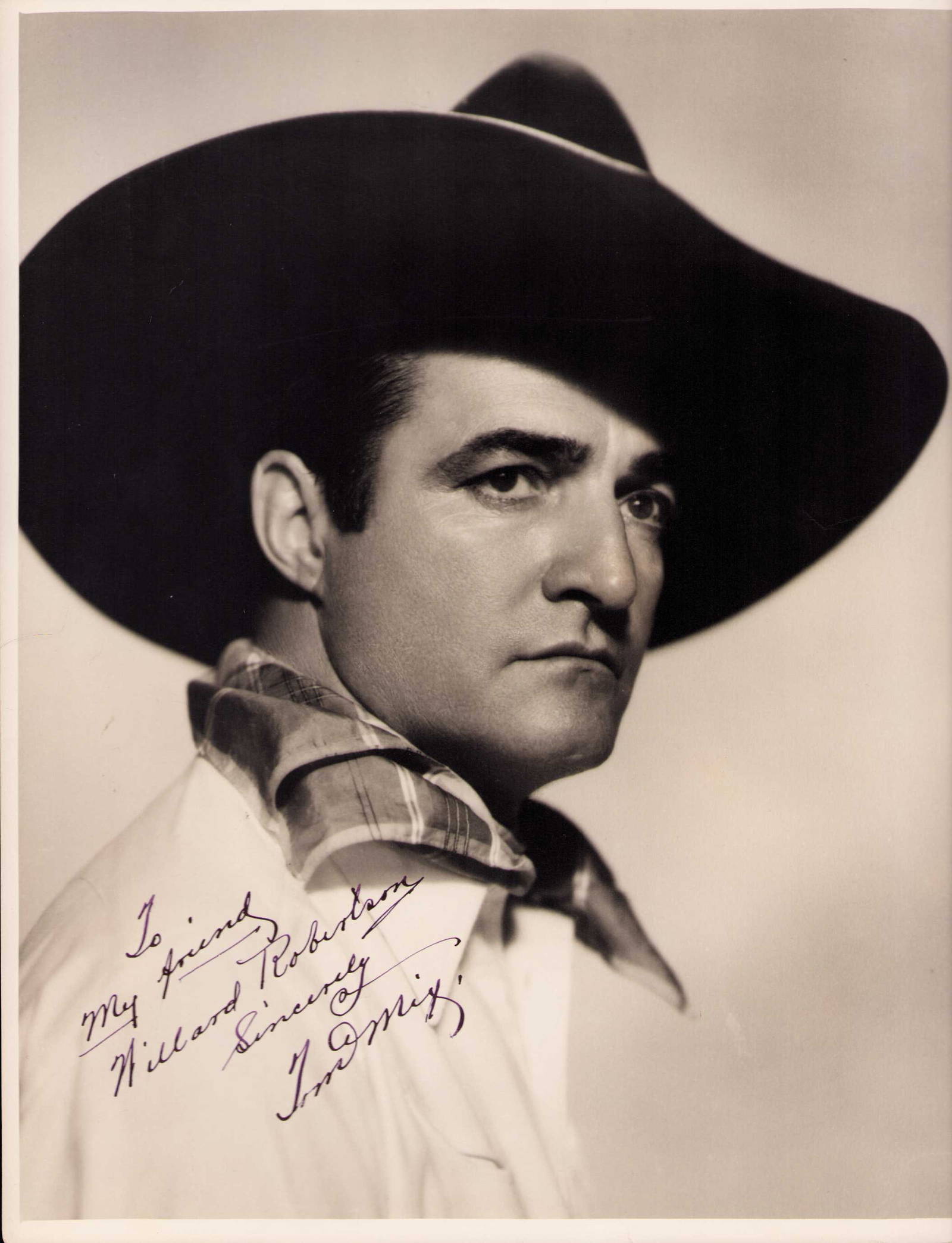 Tom Mix Rare Signed 11x14 Photograph Auction