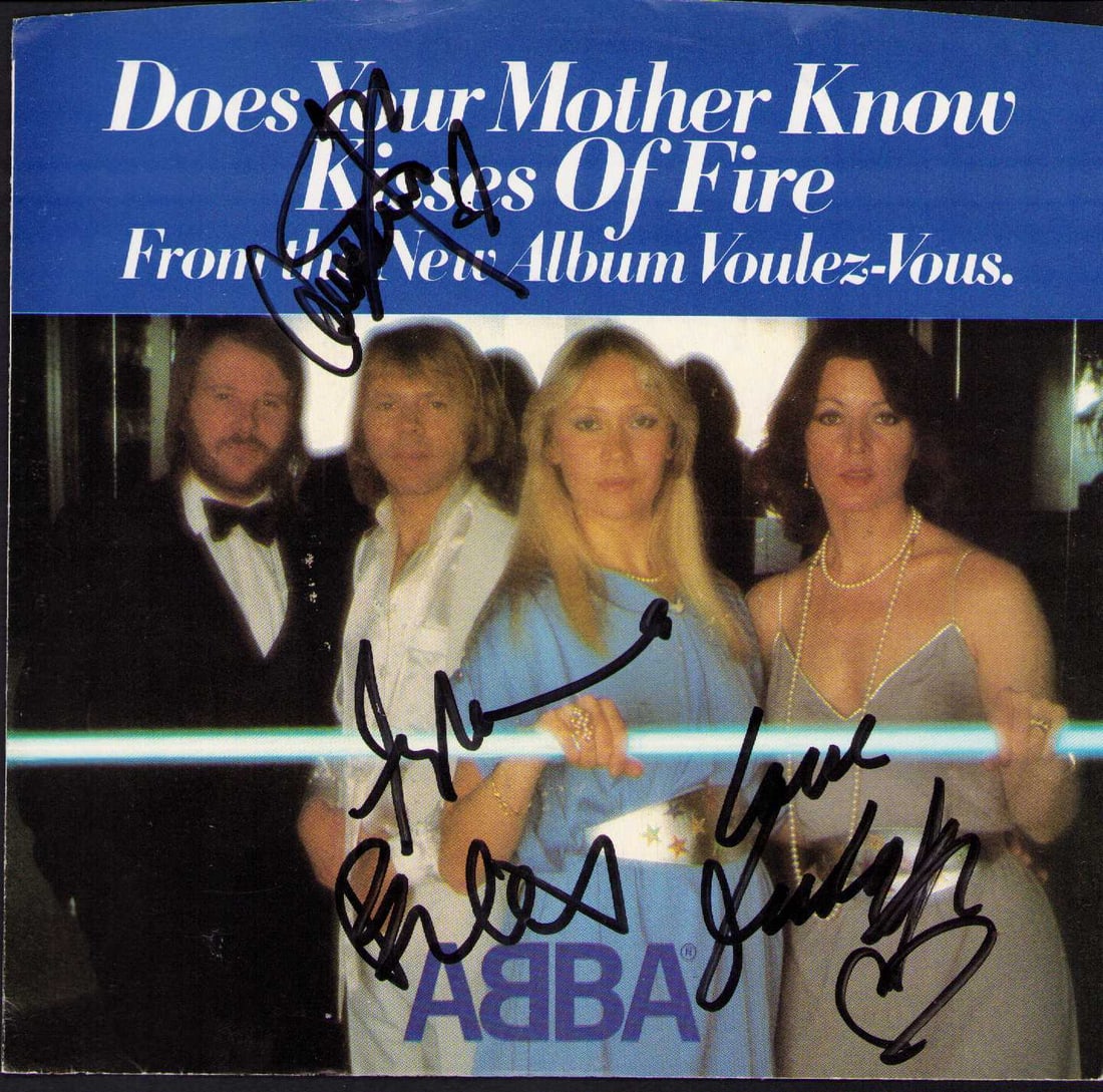 Abba Signed 45rpm Picture Sleeve With Record - Jun 15, 2025 | Piece Of ...
