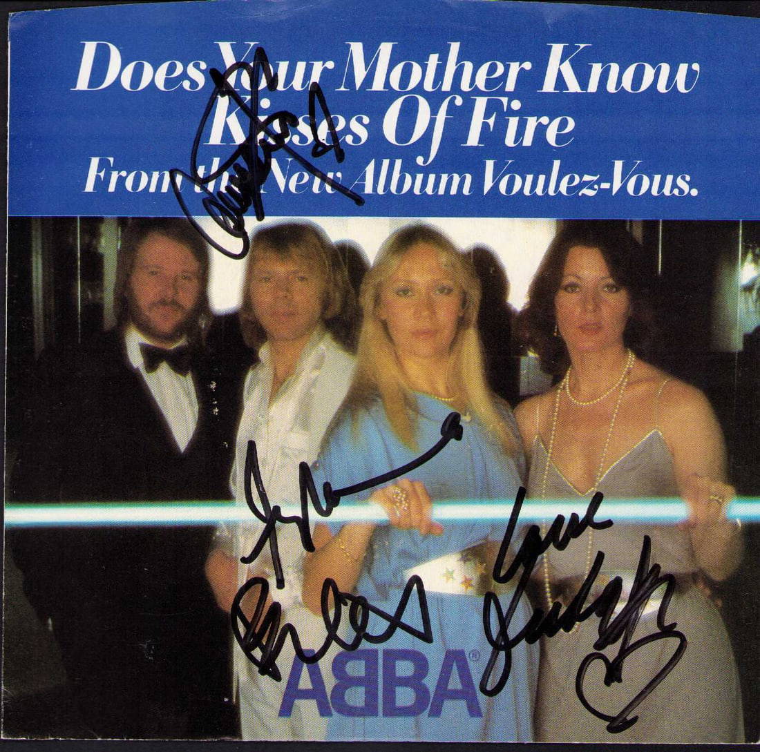 Abba Signed 45rpm Picture Sleeve With Record - Jun 15, 2025 | Piece Of ...