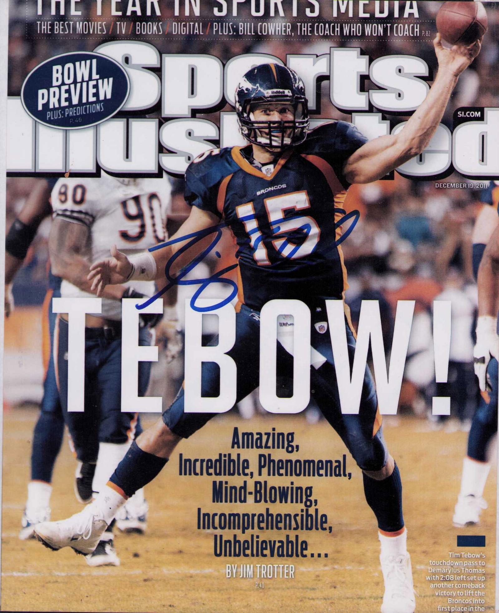 Tim Tebow Signed Photograph Auction