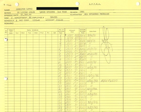 Jennifer Lopez "In Living Color" Fly Girl Archive