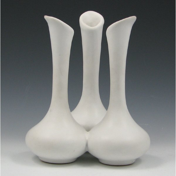 504: Van Briggle 6 3/4" Triple Bud Vase - Mint