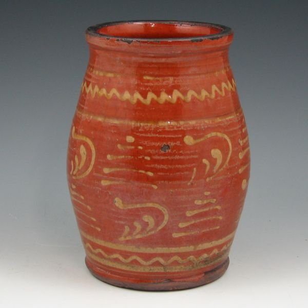 1127: Greg Shooner 1997 Redware 7" Vase