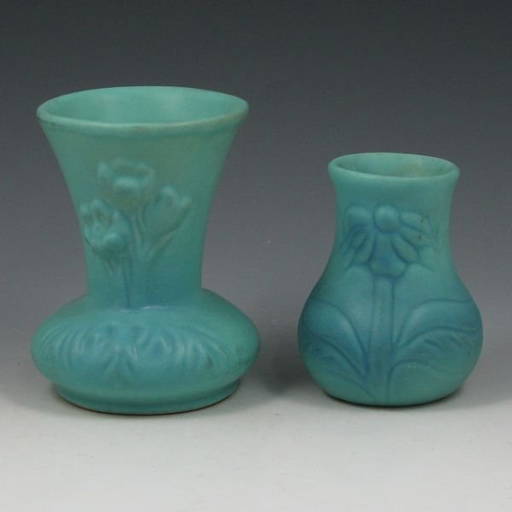 Van Briggle Floral Vases (2) Excellent