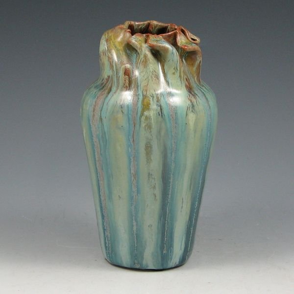 235: Clark House Pottery Twirl Waterfall Vase - Mint