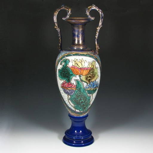 Frederick H. Rhead 31" Wileman Foley Faience Vase