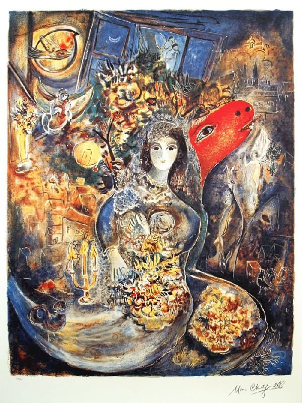 Bella By Marc Chagall Lithograph On Paper Abstract