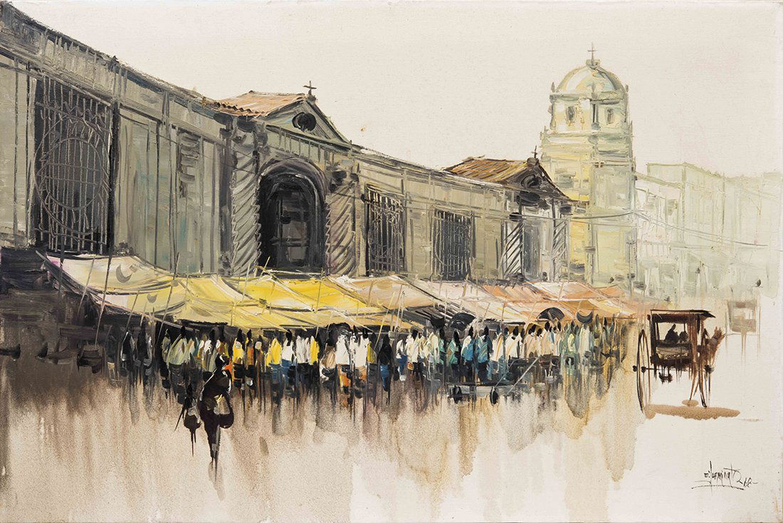 Eddie Sarmiento (Filipino b.1940) Market Scene