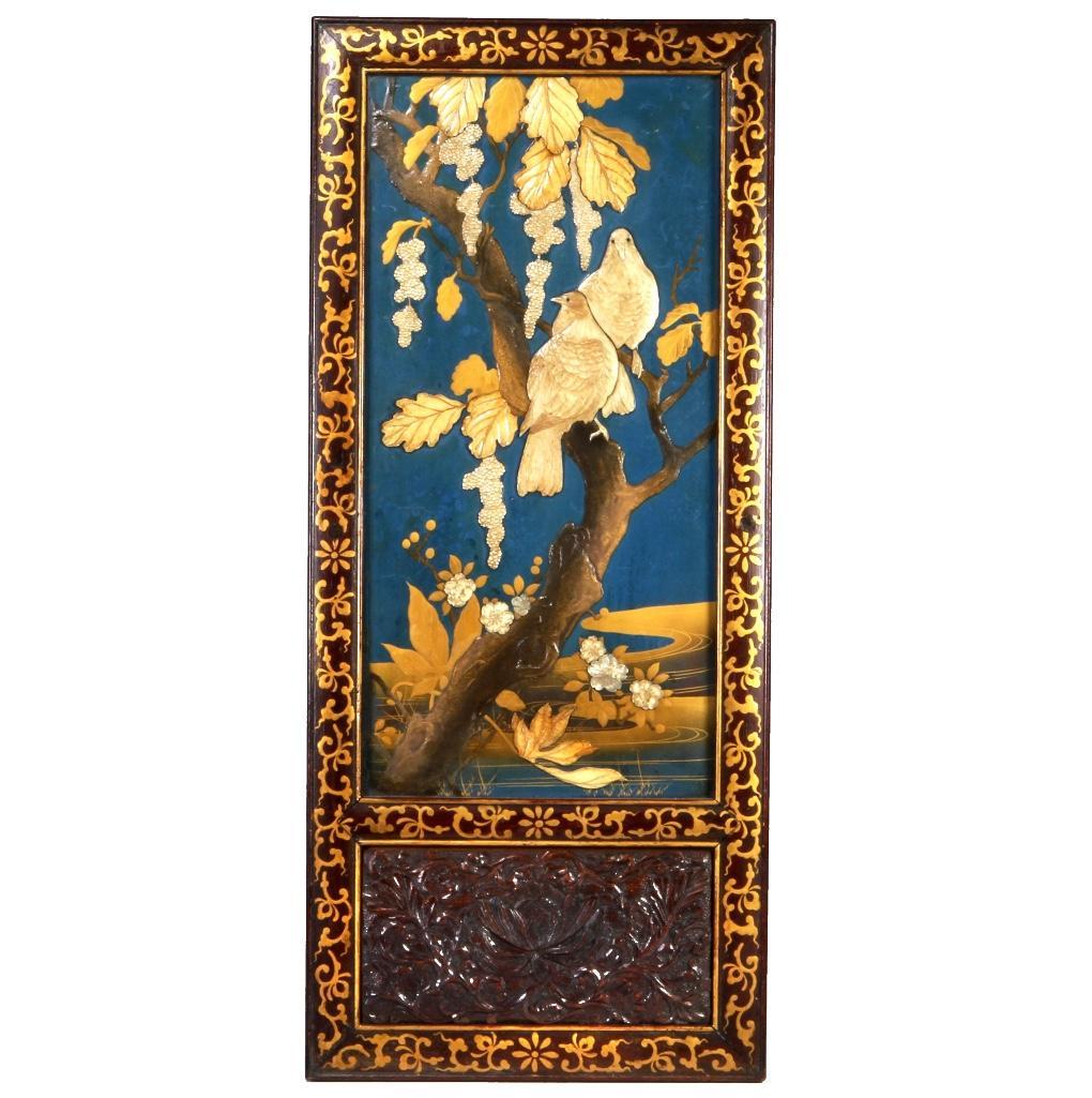 Japanese Bone & Lacquer Panel