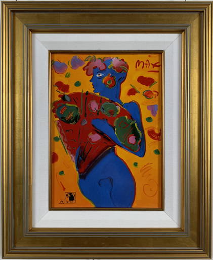Peter Max "fan Dancer" Framed, Original Fine Art Plaque Crafted In ...