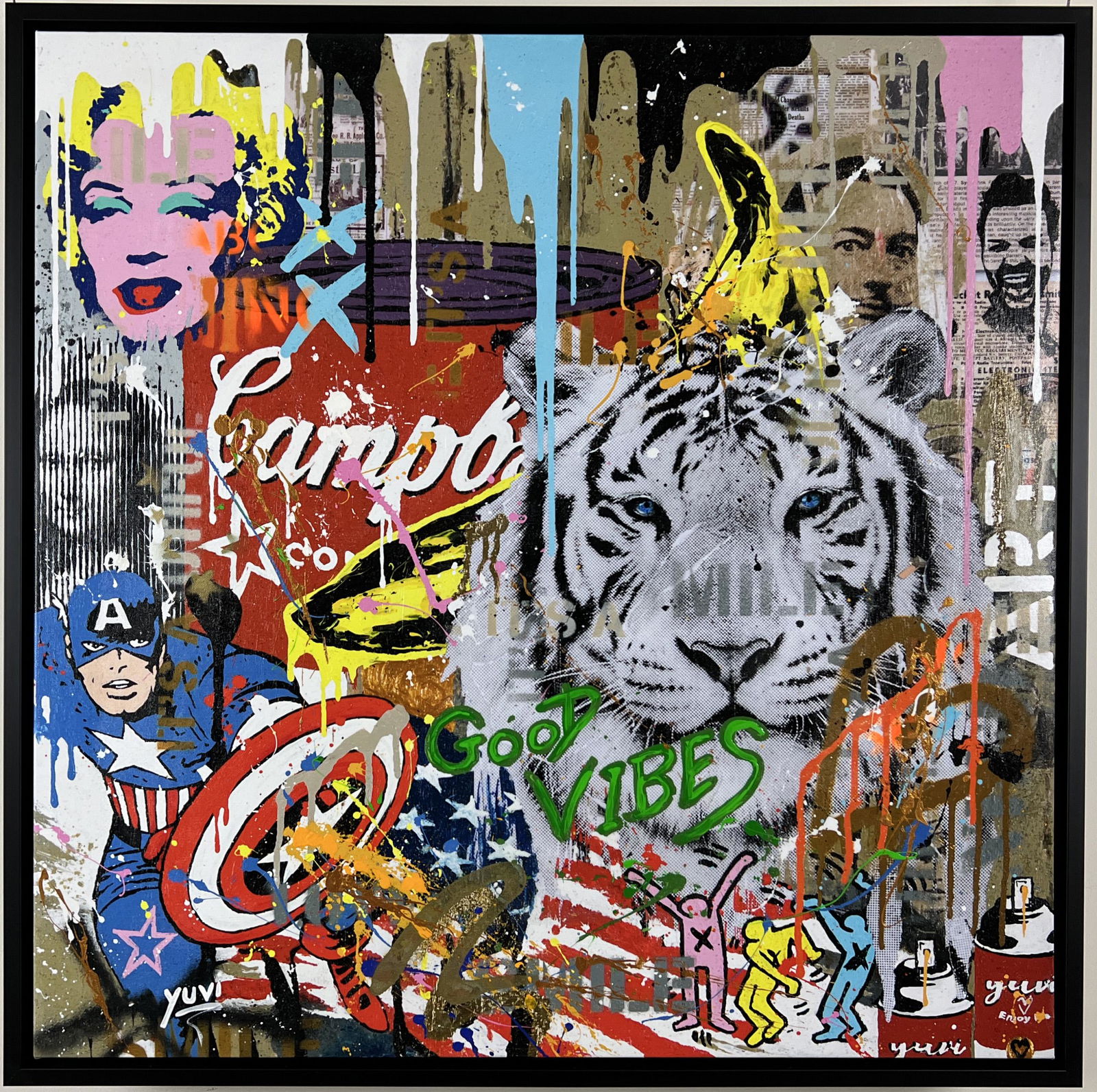 YUVI (Yuval Gold) - Good Vibes is a framed, heavily embellished Giclee ...