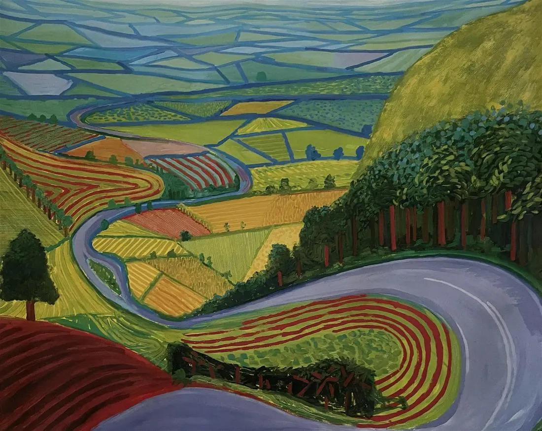 David Hockney "garrowby Hill, 1998" Offset Lithograph Auction