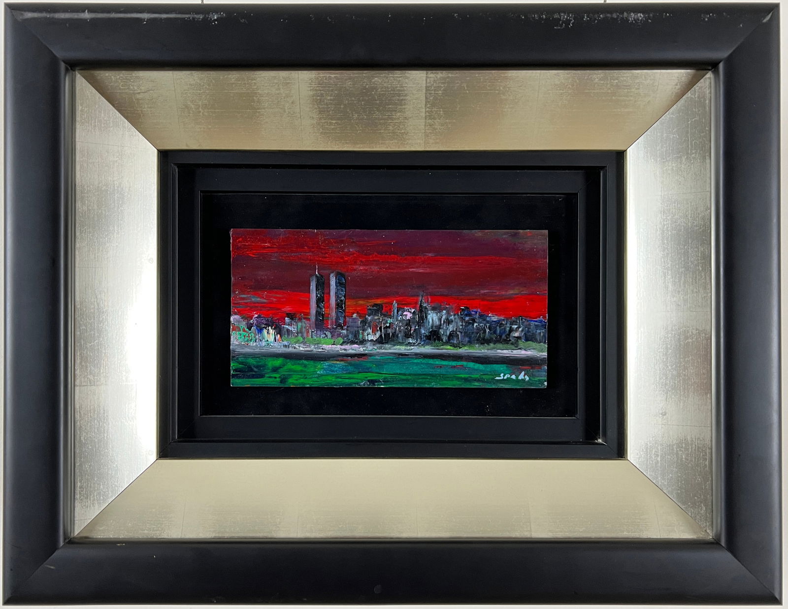 Victor Spahn - New York Dusk - Framed Original Painting On Canvas Auction