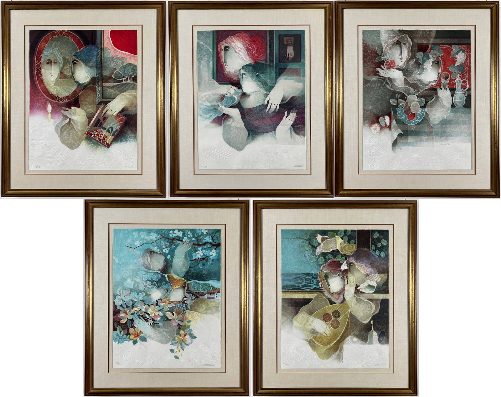 Buy Sunol Alvar - Five Human Senses Suite- Five Framed Lithographs ...