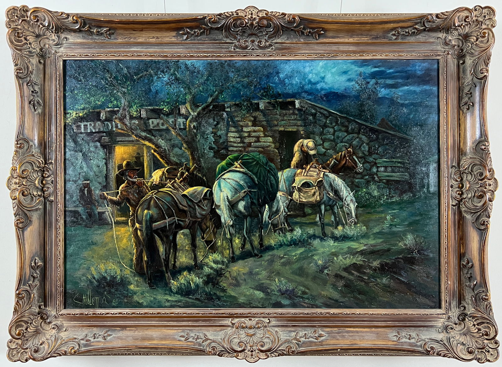 C Niblett (20th Century) - Untitled - Framed Original Western Oil ...