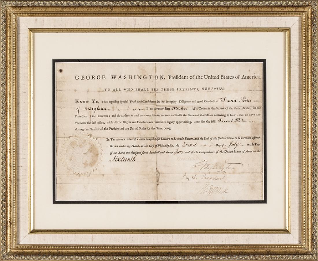 George Washington + Thomas Jefferson Signed Doc.