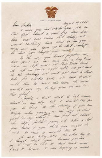 1945 Jimmy Carter At Annapolis Five Signed Als’s