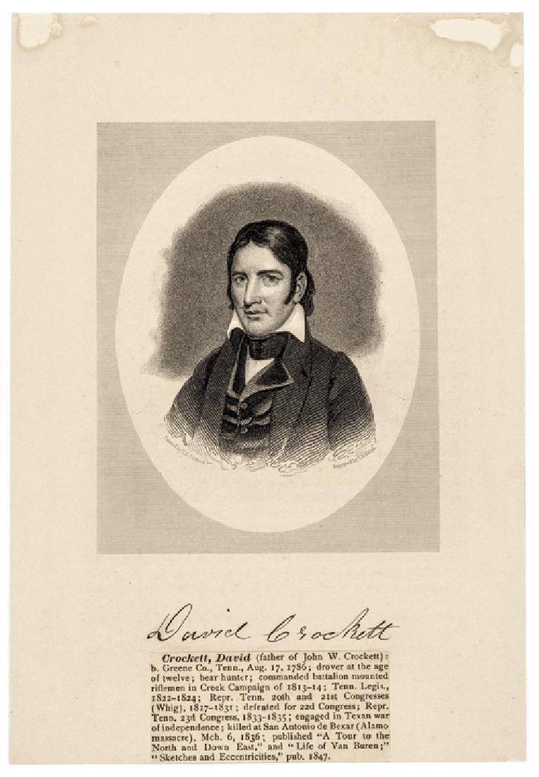 1834 DAVID DAVY CROCKETT Autograph Letter Signed