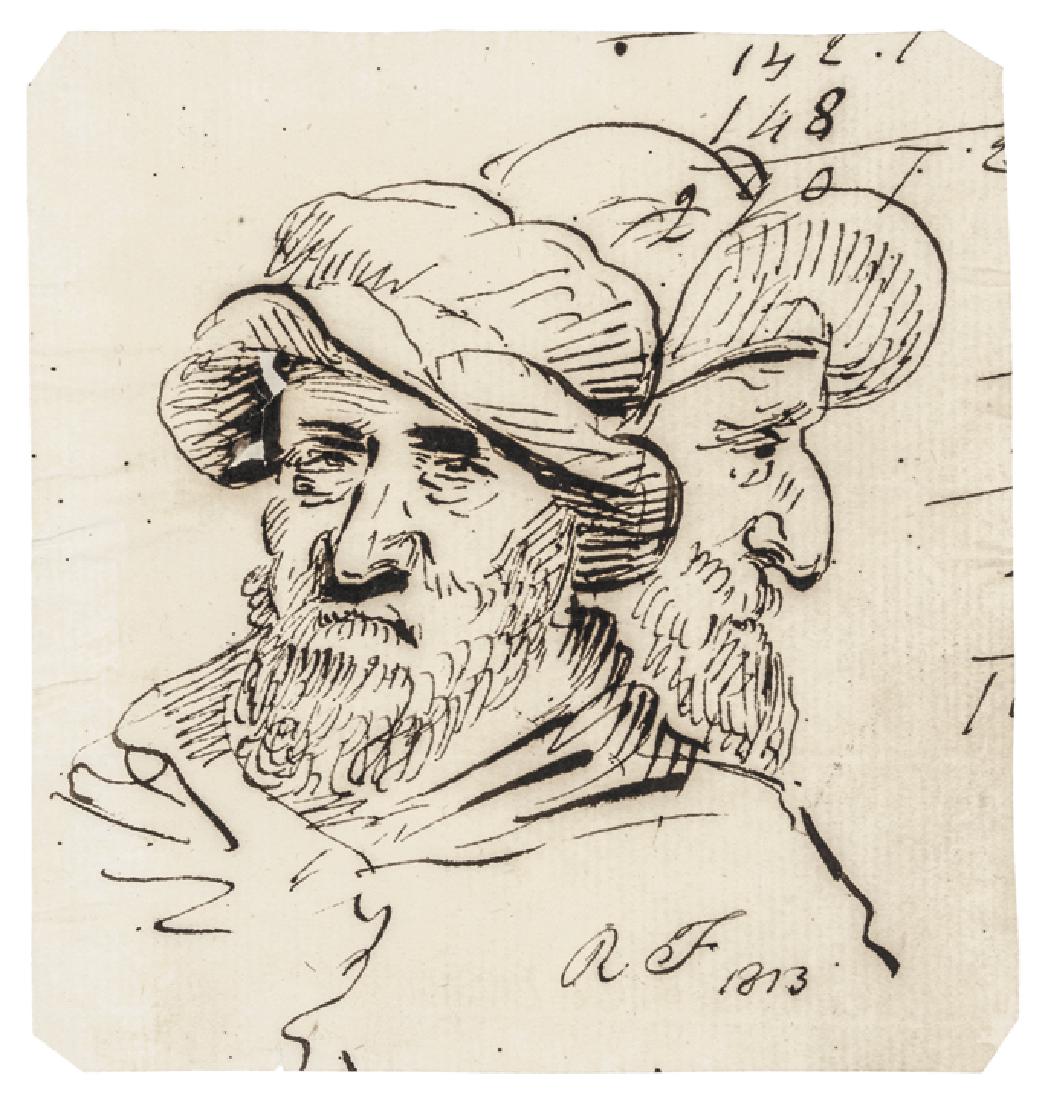 Two Original Hand-Drawn ROBERT FULTON Sketches