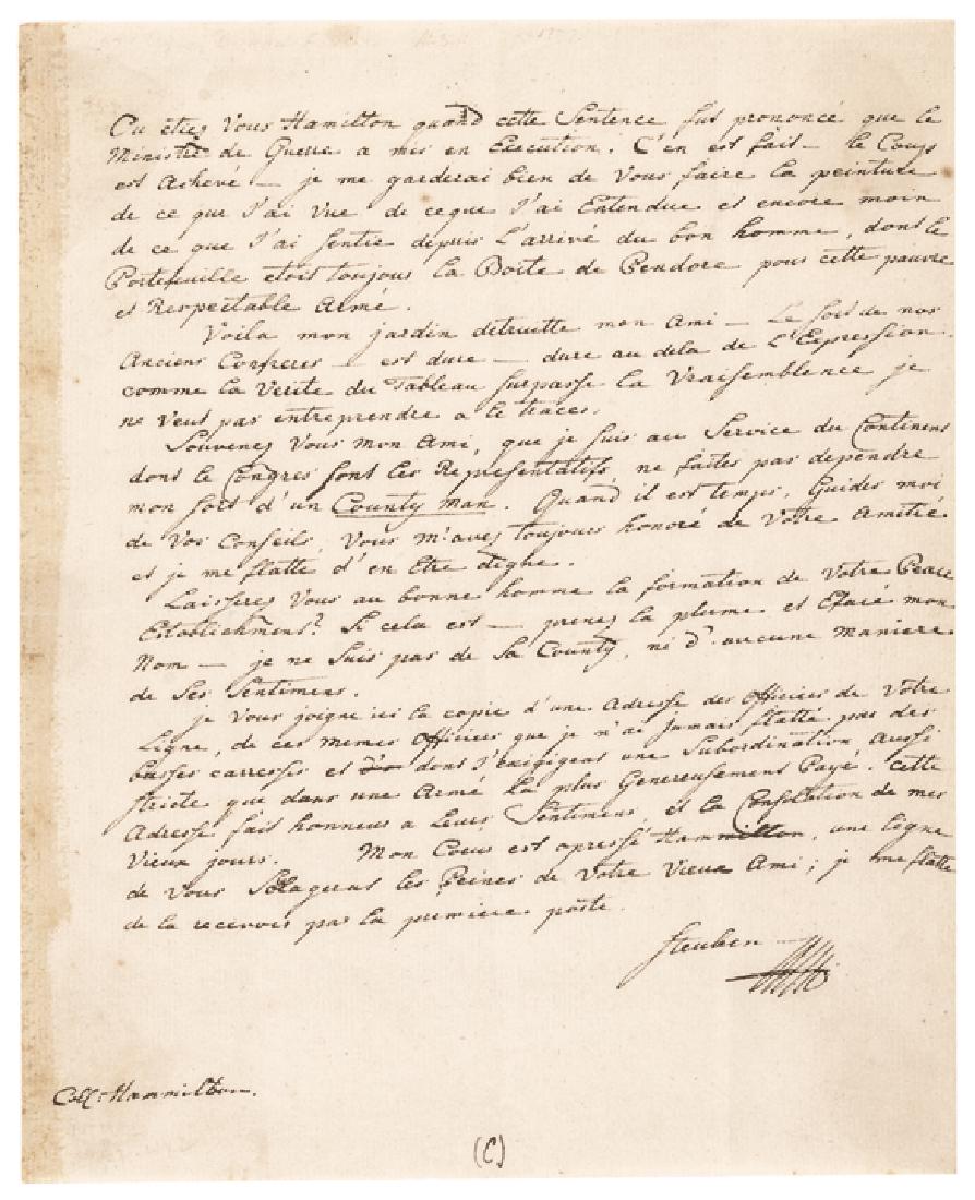 BARON VON STEUBEN Autograph Letter to HAMILTON